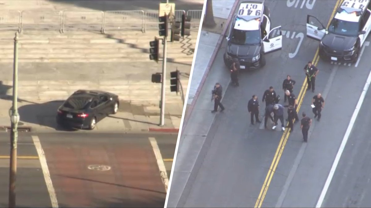 Car crashes outside LA City Hall steps, prompts street closures – NBC ...