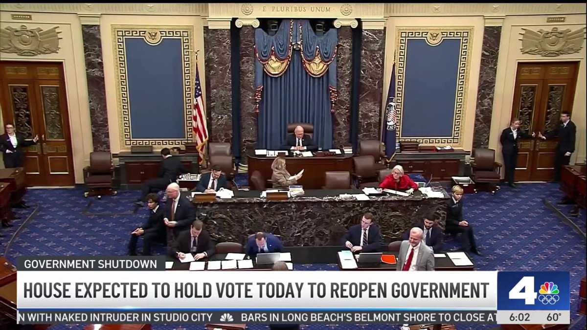 House expected to hold vote today to reopen government – NBC Los Angeles