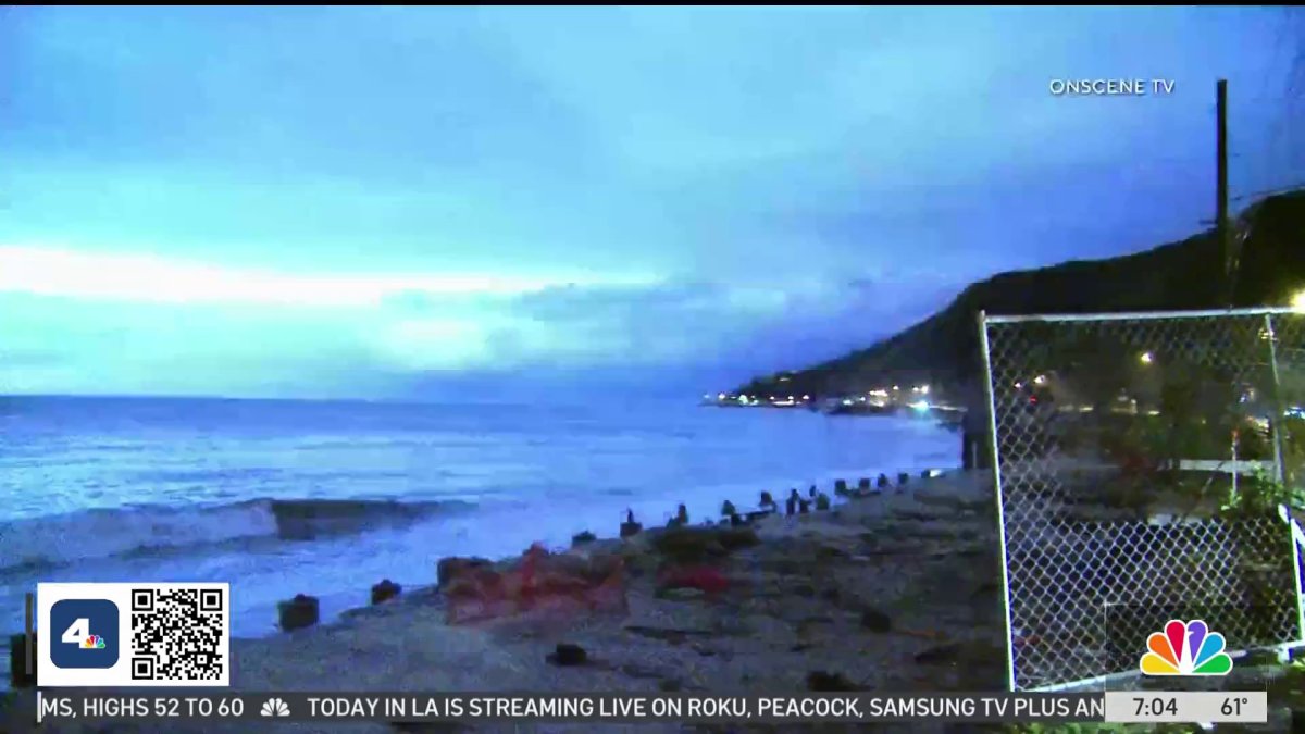 Lightning glows over Malibu as strongest wave of storm enters LA County ...
