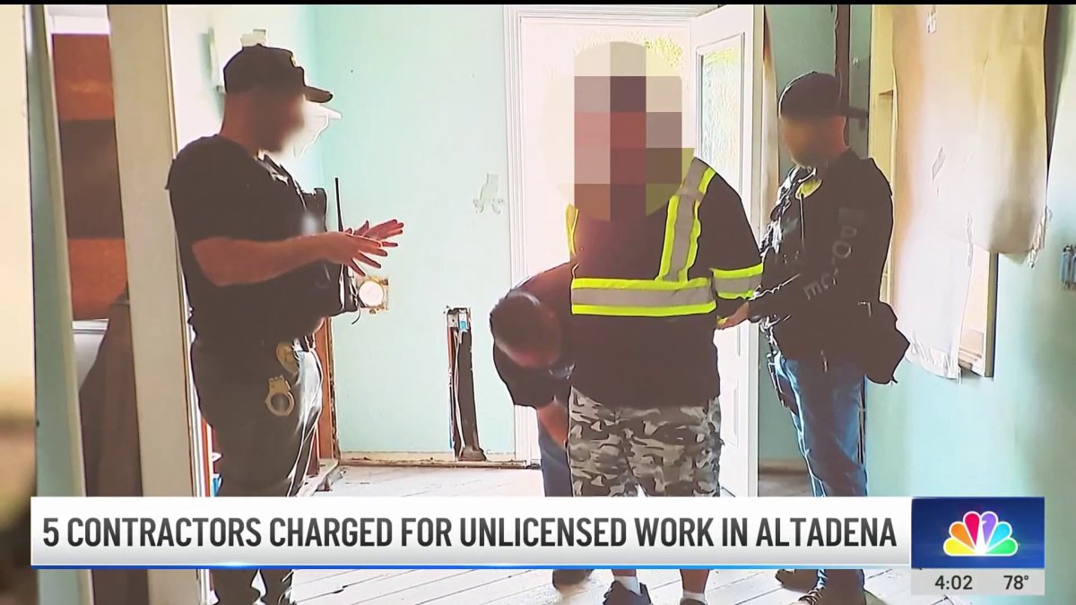 5 unlicensed contractors charged for work in Altadena – NBC Los Angeles