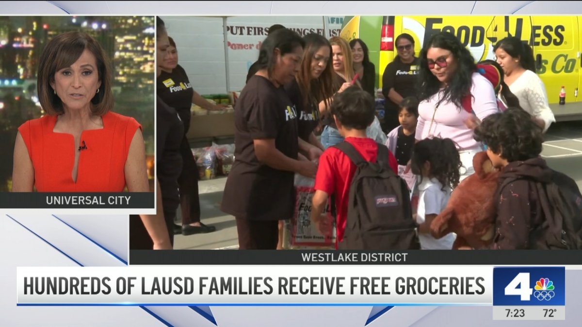 LAUSD Families receive free groceries – NBC Los Angeles