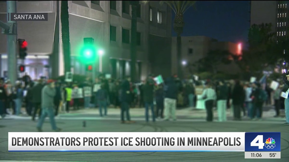 Demonstrators rally in Santa Ana to protest ICE shooting in Minneapolis ...