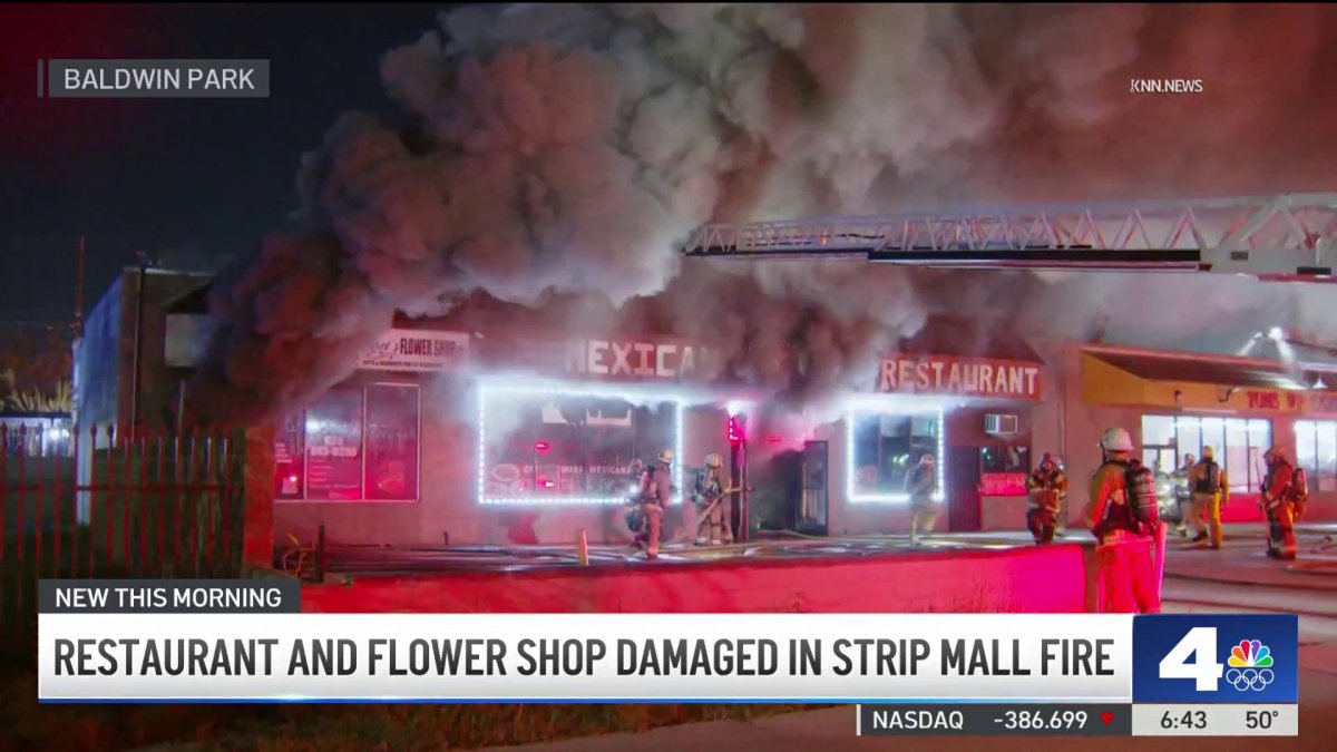 Restaurant and flower shop damaged in strip mall fire – NBC Los Angeles