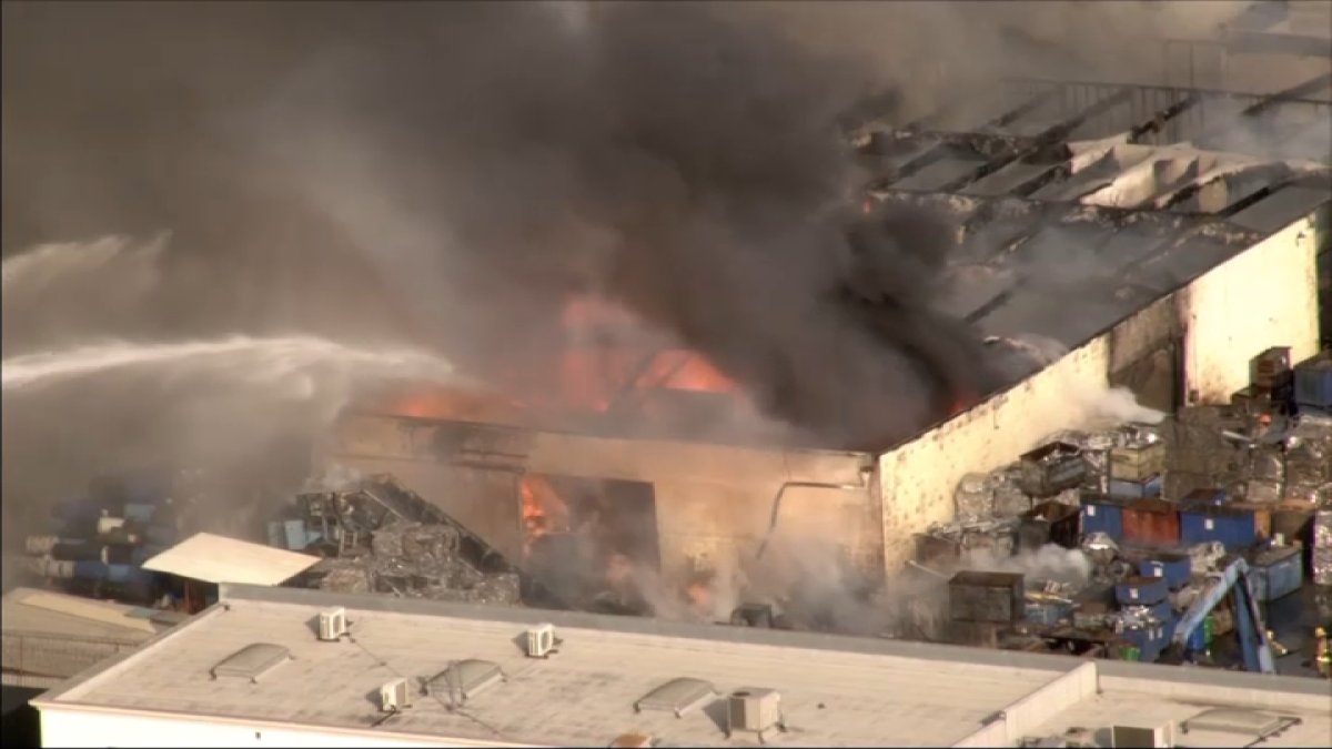 Businesses evacuated after explosive fire at South El Monte recycling ...