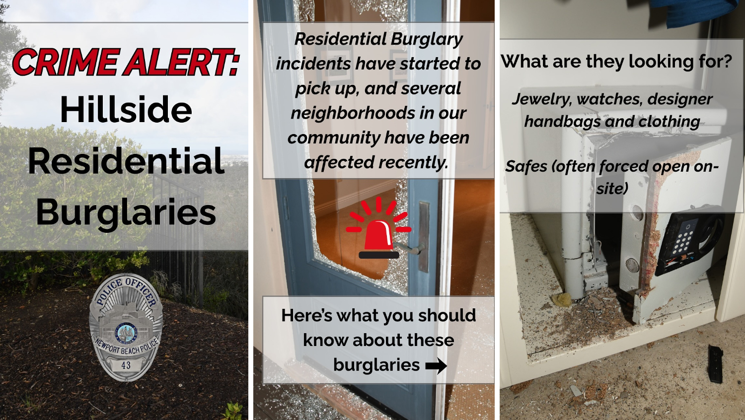Newport Beach police report increase in hillside home burglaries – NBC ...