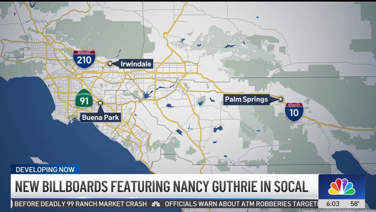 New billboards featuring Nancy Guthrie in SoCal – NBC Los Angeles