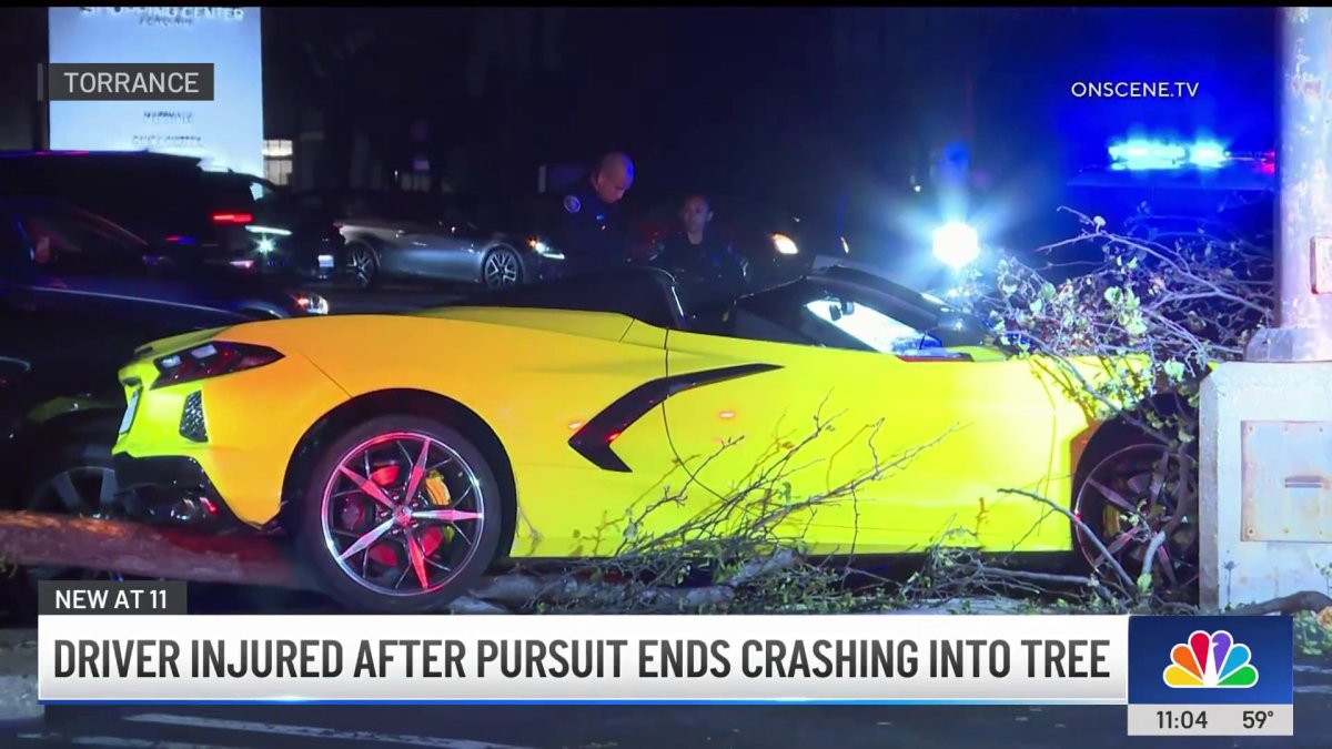 Pursuit ends in Torrance after Corvette driver crashes – NBC Los Angeles