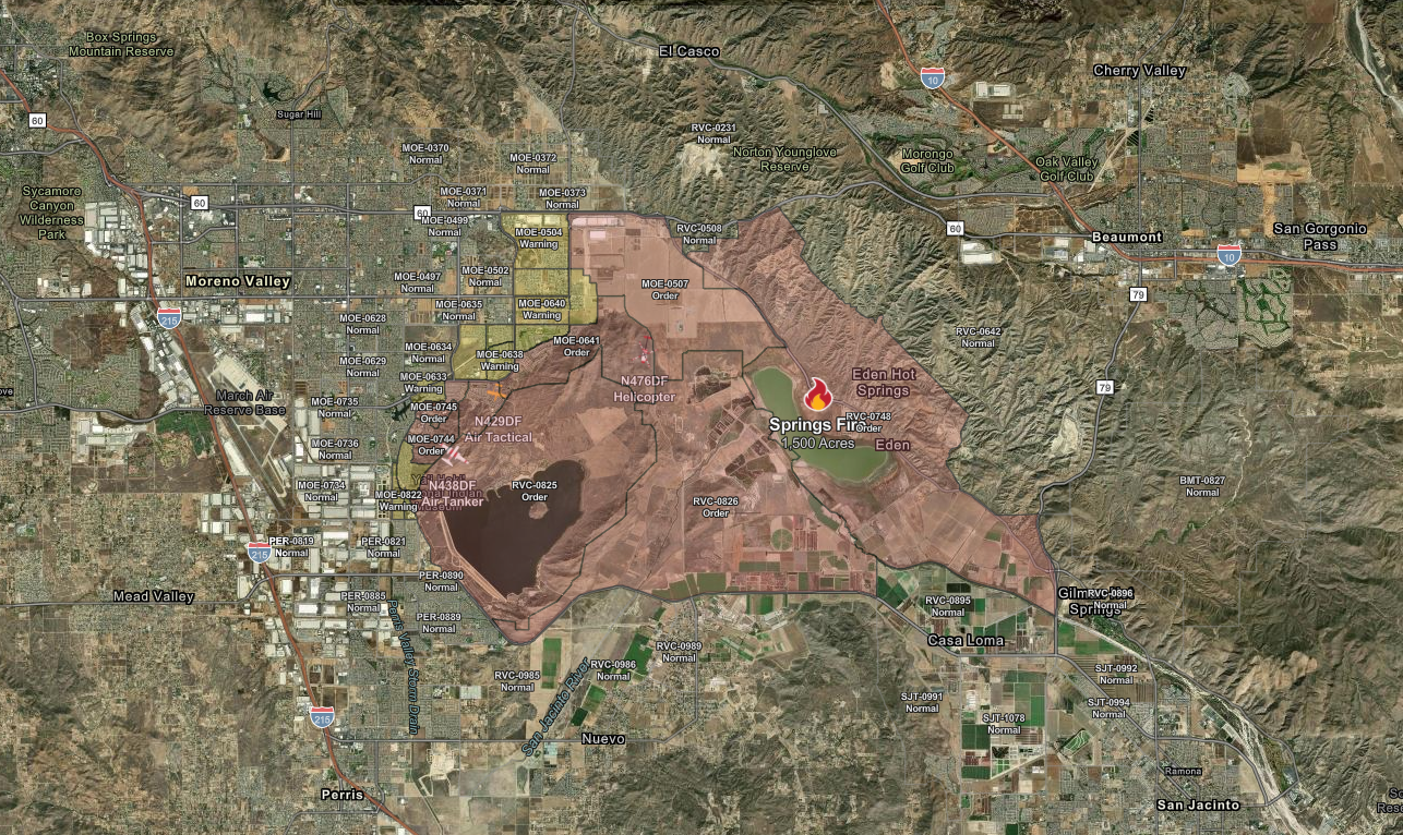 Evacuations lifted for 4,100-acre Springs Fire in Moreno Valley – NBC ...