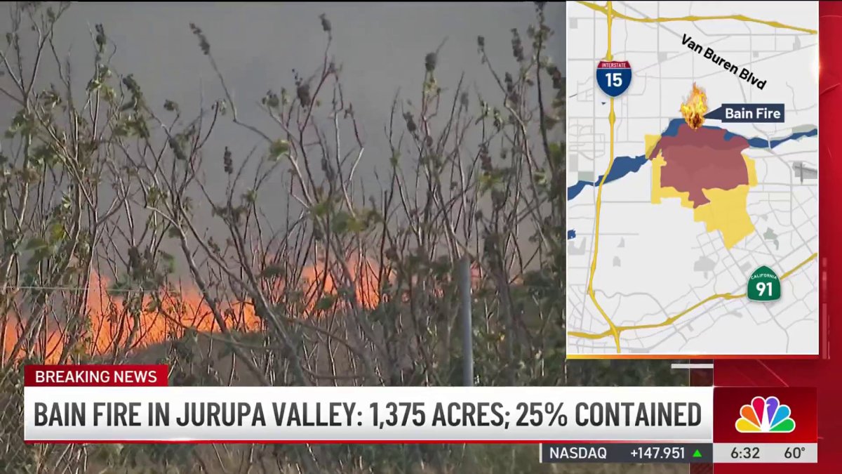 Bain Fire in Jurupa Valley burns over 1,300 acres – NBC Los Angeles