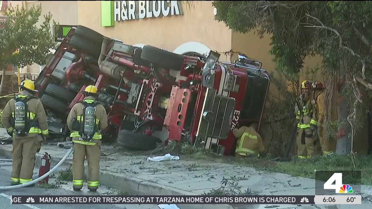 Video shows LAFD fire truck crash into Sunland business – NBC Los Angeles