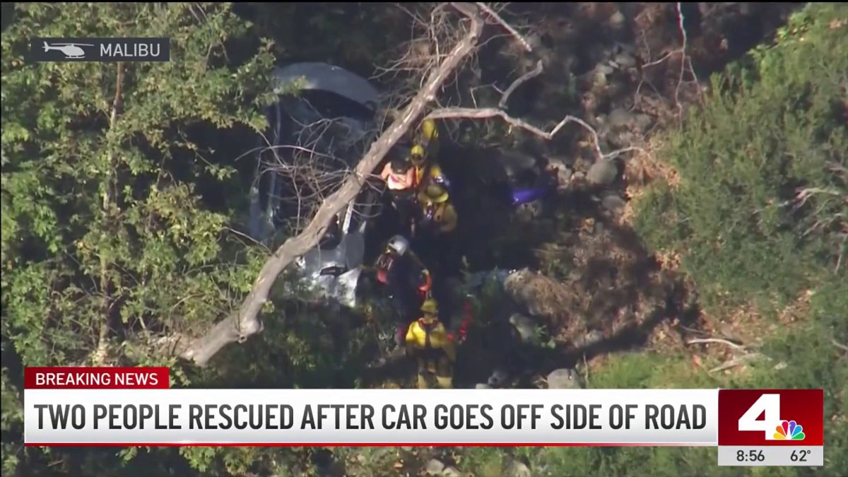 2 rescued in Tesla crash off Mulholland Highway in Malibu – NBC Los Angeles
