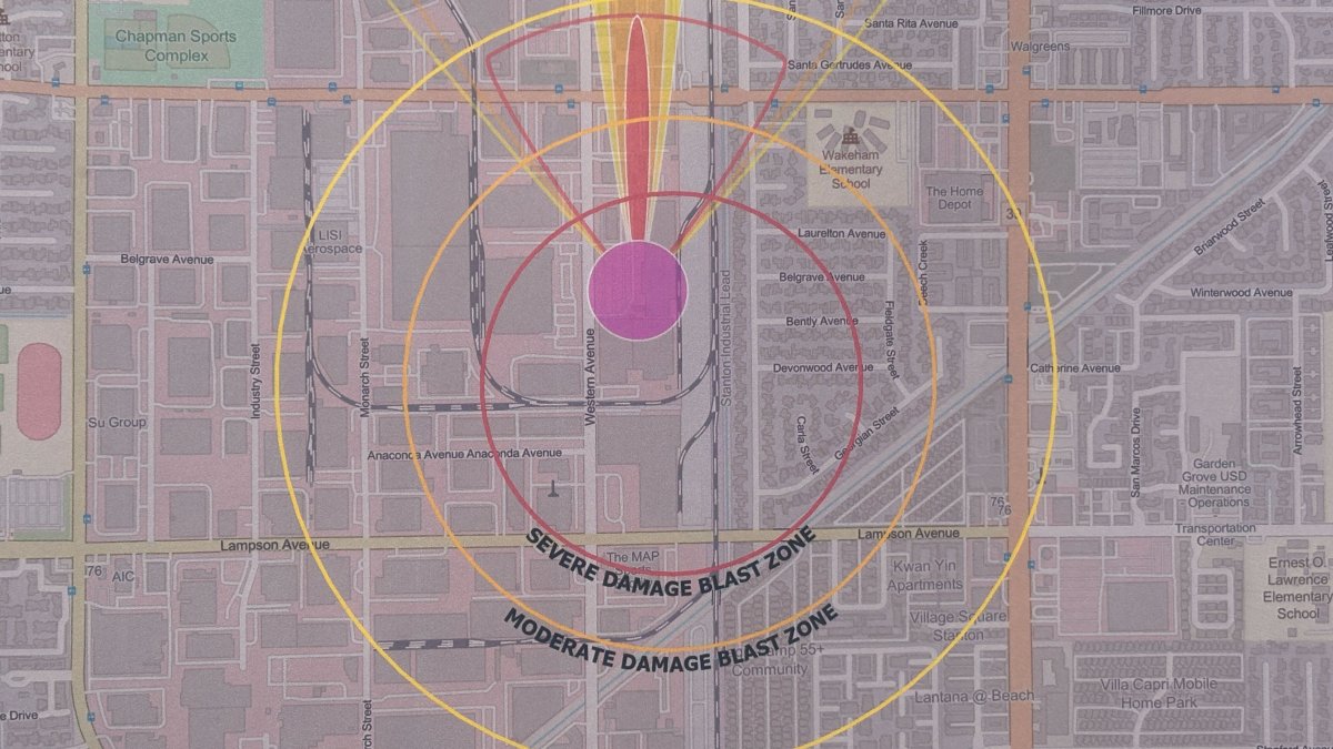 OCFA map details potential blast zone in Garden Grove – NBC Los Angeles